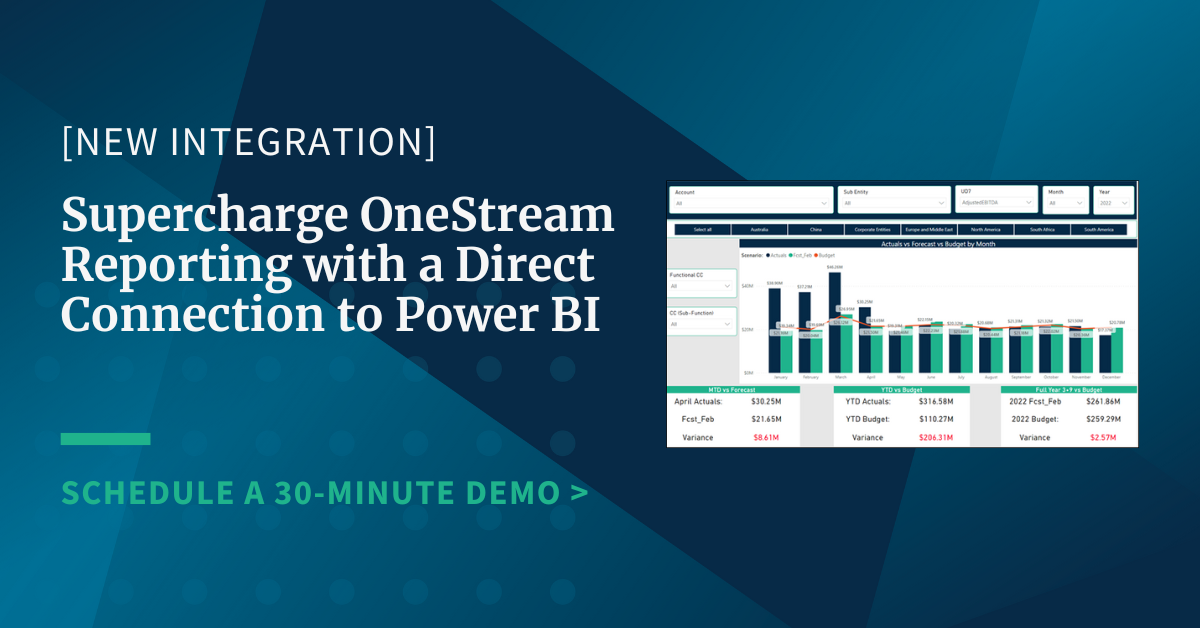 OneStream & Power BI Integration Demonstration with SC&H Group
